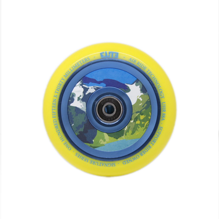 Roue Trottinette Freestyle ELITE Air Ride Aqua 110mm Jaune/Bleu ...